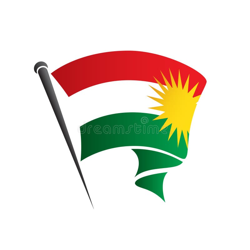 Kurdistan y bandera kurda ilustración del vector. Ilustración de kurdo ...