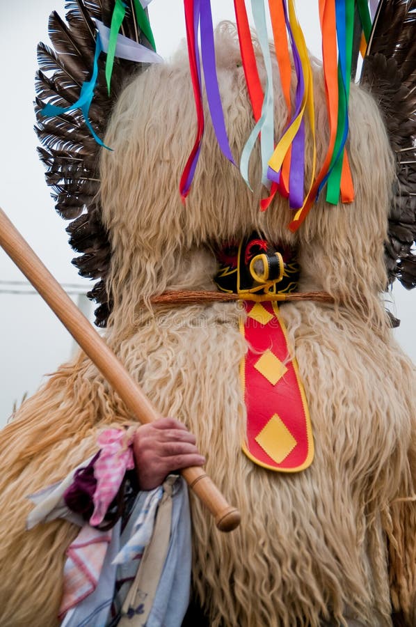 Kurent a carnival mask stock image. Image of coat, ptuj - 17198253