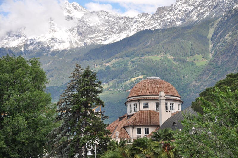 Kurhaus of Merano in South Tyrol Stock Photo - Image of merano, field ...