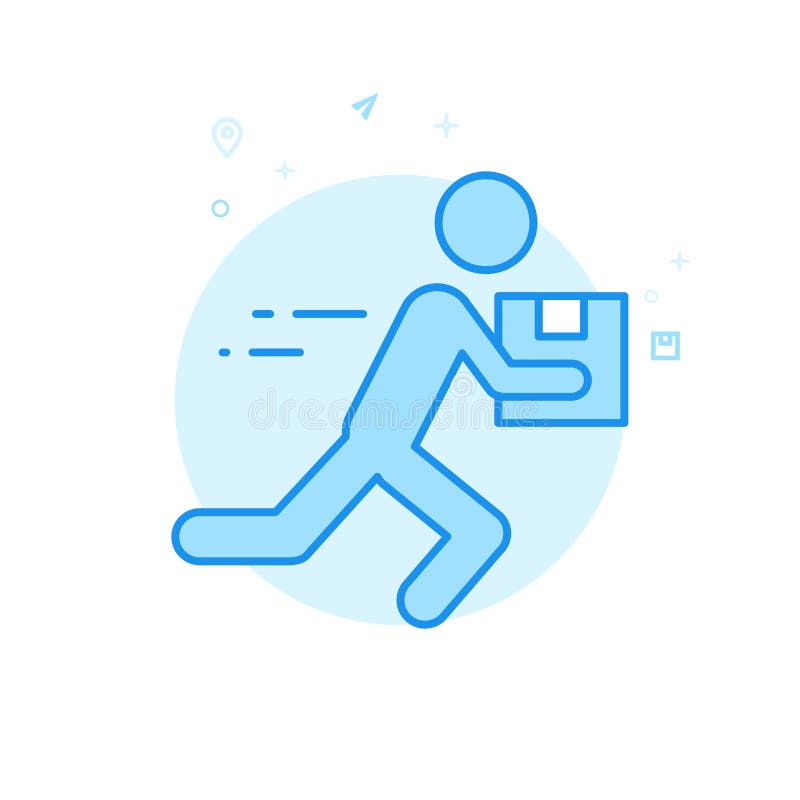 Kurier Vector Line Icon, Symbol, Piktogramm, Zeichen Heller Abstrakter ...