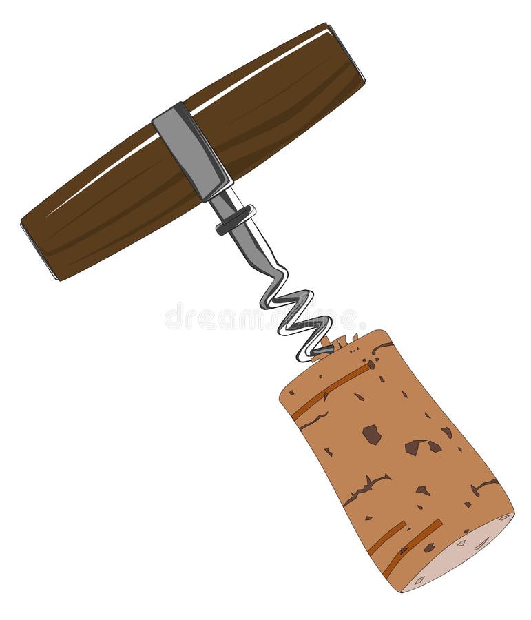 Kurketrekker En Cork Drawing Vector Illustratie - Illustration of ...