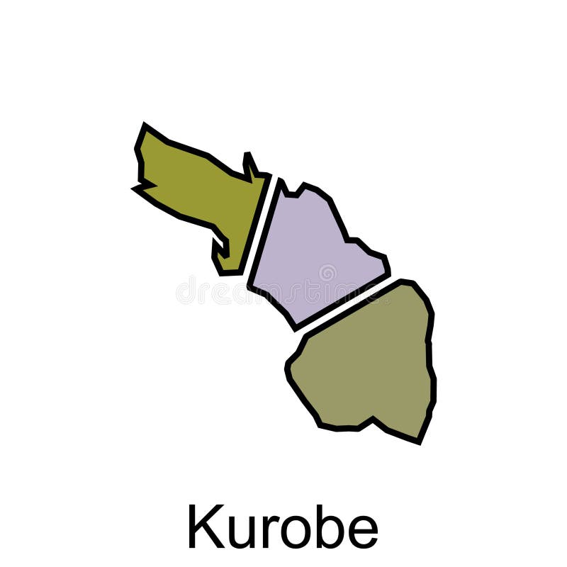 Kurobe Map City with Outline Contour, Simple Map Illustration Template ...