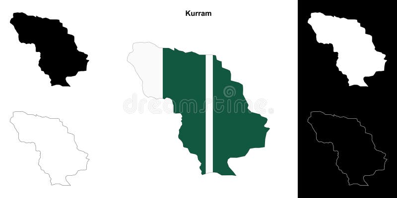 Kurram outline map stock vector. Illustration of administrative - 371579086