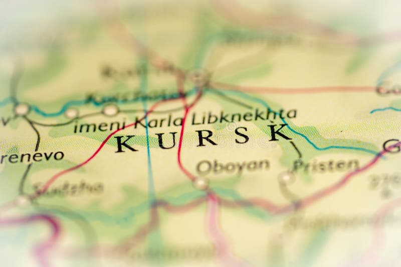 Kursk, Russia Highlighted on a World Map Stock Photo - Image of detail ...