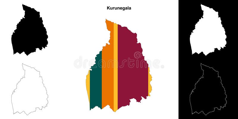Kurunegala outline map stock vector. Illustration of borders - 356680907