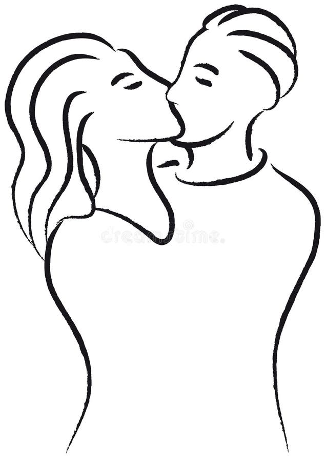 Vector Illustratie Kussende Mannen En Vrouwen Vector Illustratie ...