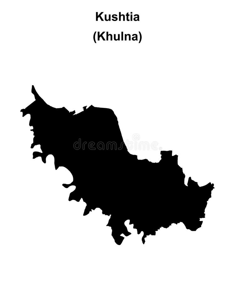 Kushtia outline map stock vector. Illustration of khulna - 371636970