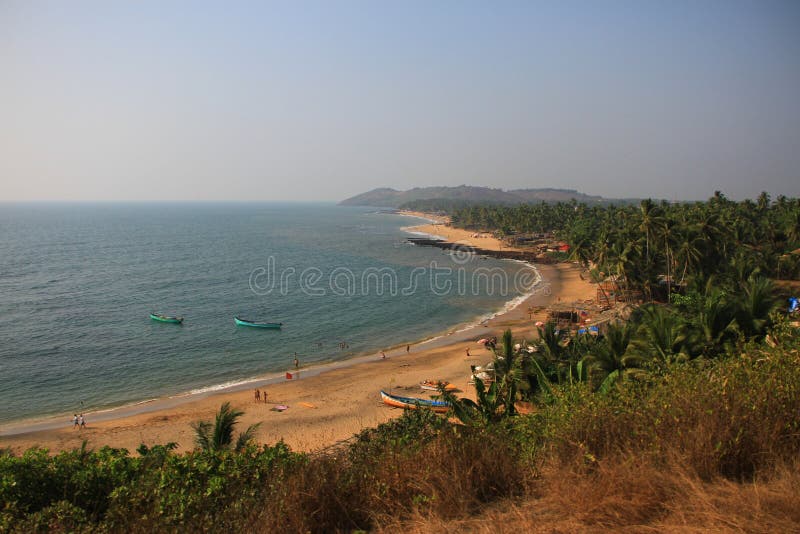 Kust Van De Indische Oceaan Anjuna, Goa Stock Afbeelding - Image of ...