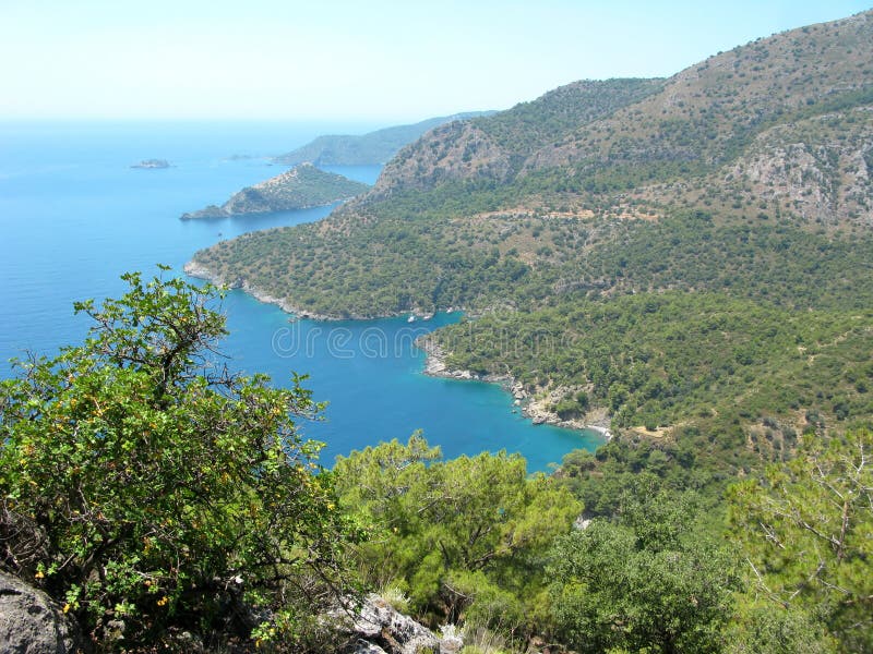 Kustlijnlandschap Van Middellandse Zee Turkije Stock Afbeelding - Image ...
