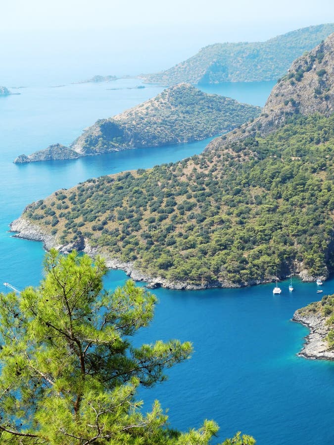 Kustlijnlandschap Van Middellandse Zee Turkije Stock Foto - Image of ...