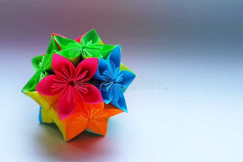 Origami kusudama flower stock image. Image of sign, japan - 13903873
