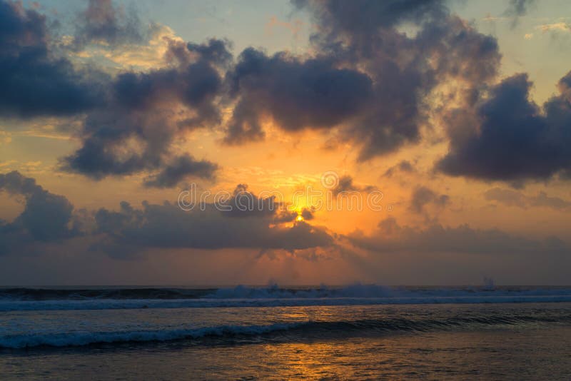 Kuta sunset stock image. Image of blue, coast, sunset - 51835233