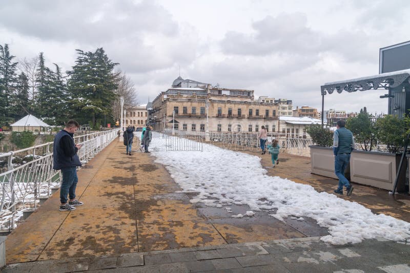 View on White Bridge in Kutaisi, Georgia Country Editorial Photo ...