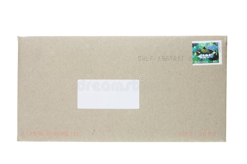 Hand Med Pennhandstil På Kuvertet Arkivfoto - Bild av färgpulver, paket ...