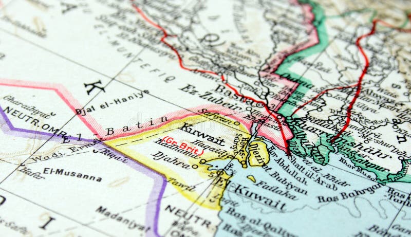 Kuwait stock photo. Image of atlas, book, road, paper - 4597662