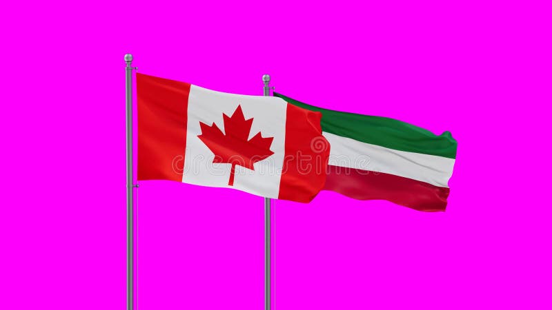 Kuwait and Canada flag stock video. Video of appointment - 305921171