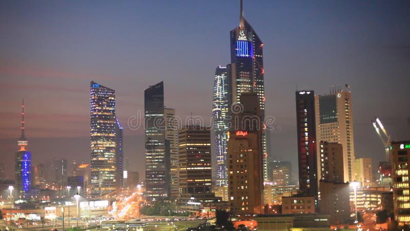 Skyline of Kuwait City at Night Stock Footage - Video of skyline, hamra ...