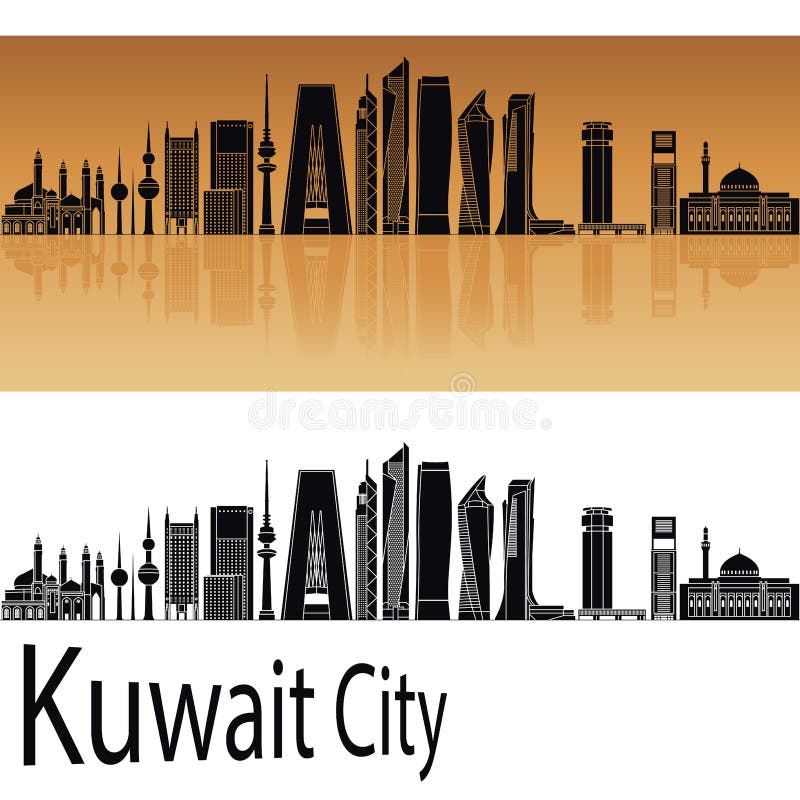 Kuwait City V2 Skyline Linear Style with Rainbow Stock Vector ...