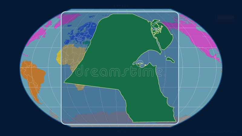 Kuwait - Continents. Kavrayskiy, Centered Stock Illustration ...