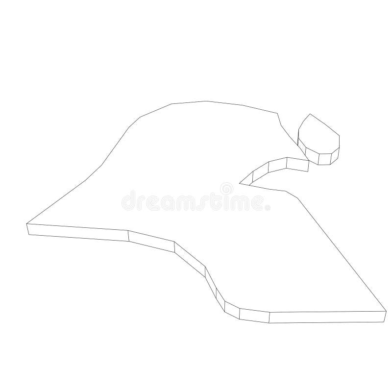 Kuwait Vector Country Map Silhouette Stock Vector - Illustration of ...