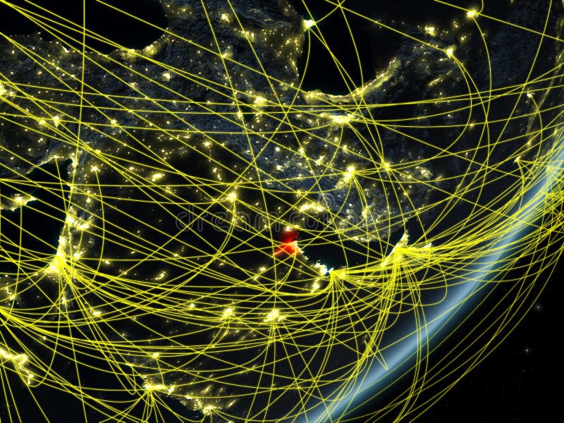 Kuwait network map. stock vector. Illustration of bright - 197205128