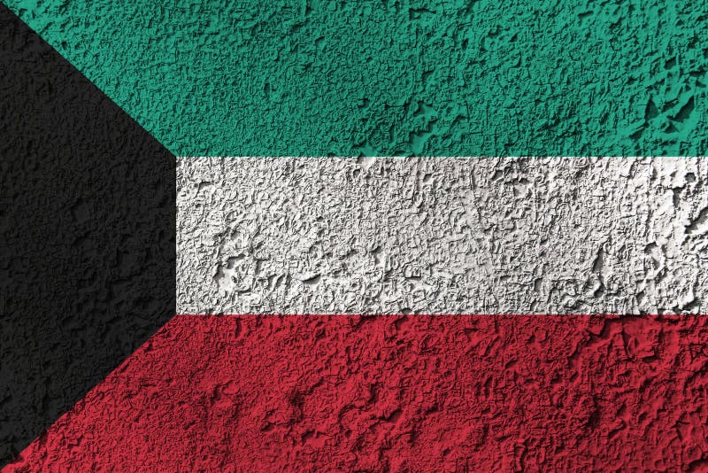 Kuwait Flag on the Background Texture. Concept for Designer Solutions ...