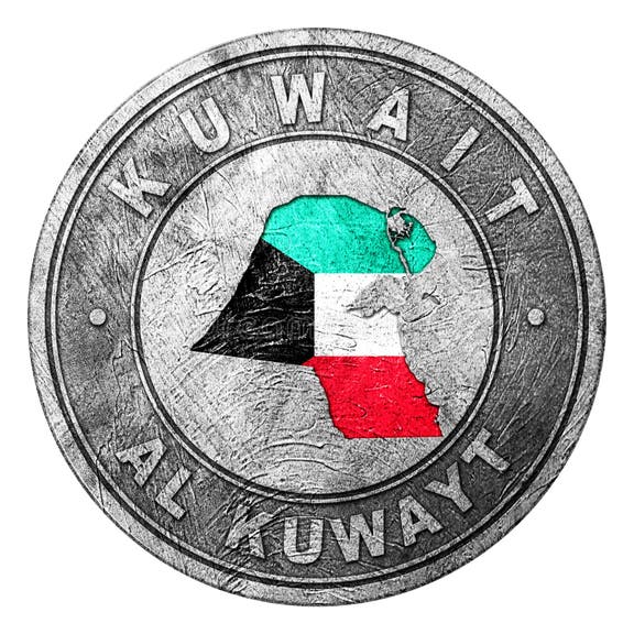 Kuwait Flag Button with Map Stock Illustration - Illustration of icon ...