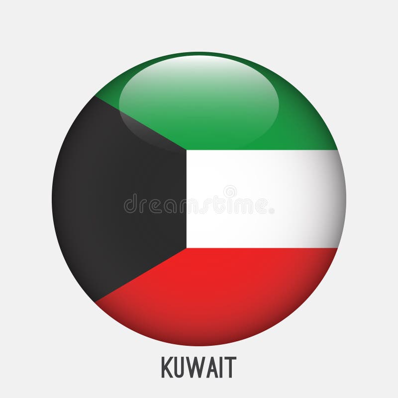 Kuwait Flag in Circle Shape. Stock Illustration - Illustration of ...