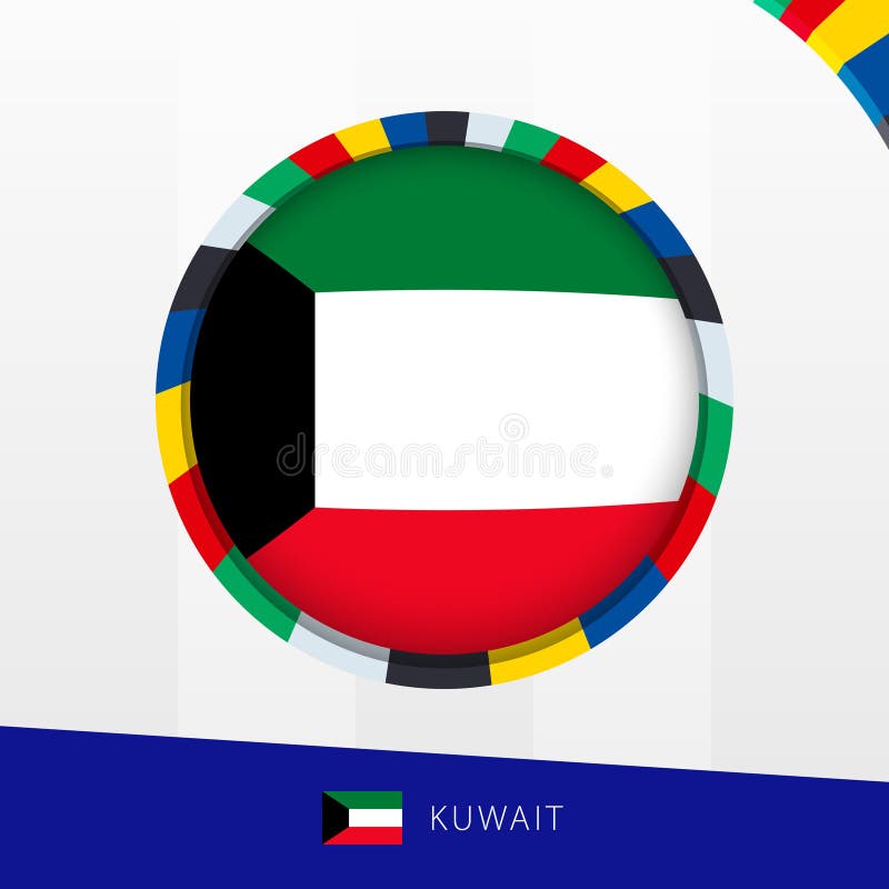 Kuwait Flag with Colorful Circle Border Stock Vector - Illustration of ...