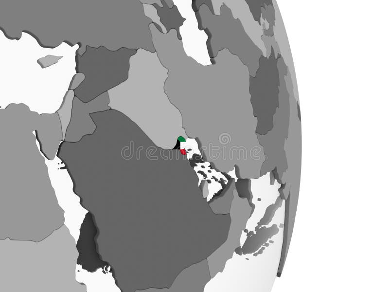 Kuwait Map with Gray Tone on White Background,illustration,textured ...