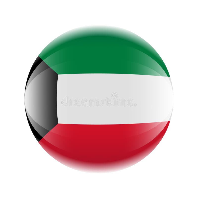Kuwait Flag icon in the stock vector. Illustration of circle - 295760957
