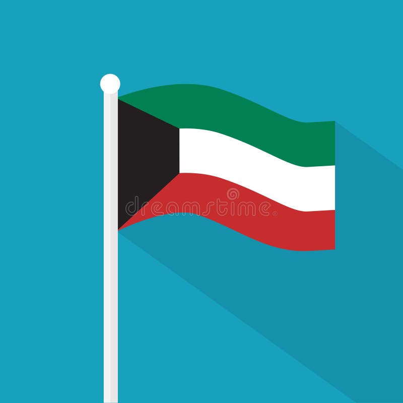 Kuwait flag icon stock vector. Illustration of sticker - 167090620