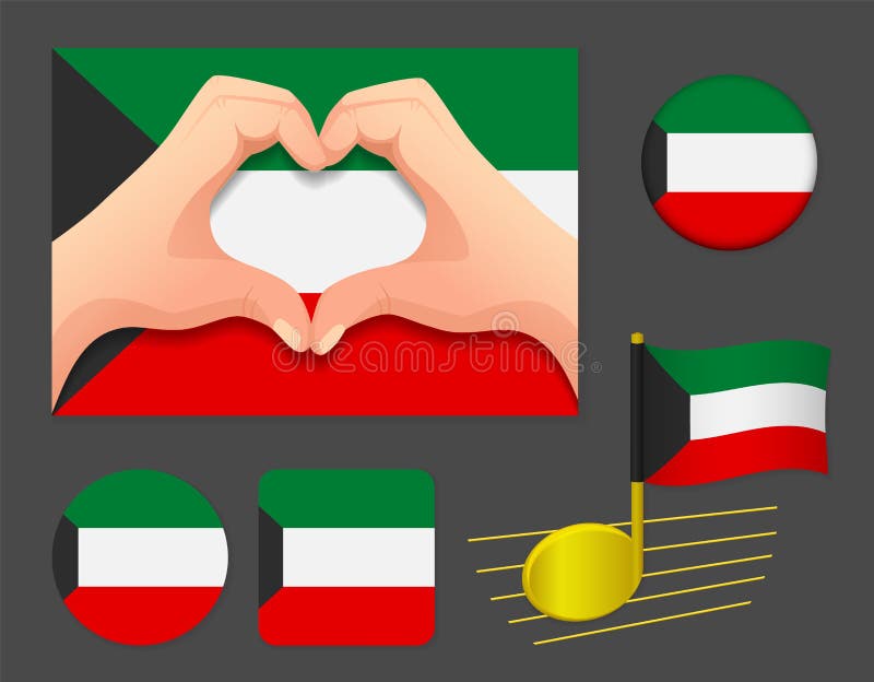 Kuwait flag icon stock illustration. Illustration of vector - 181867730