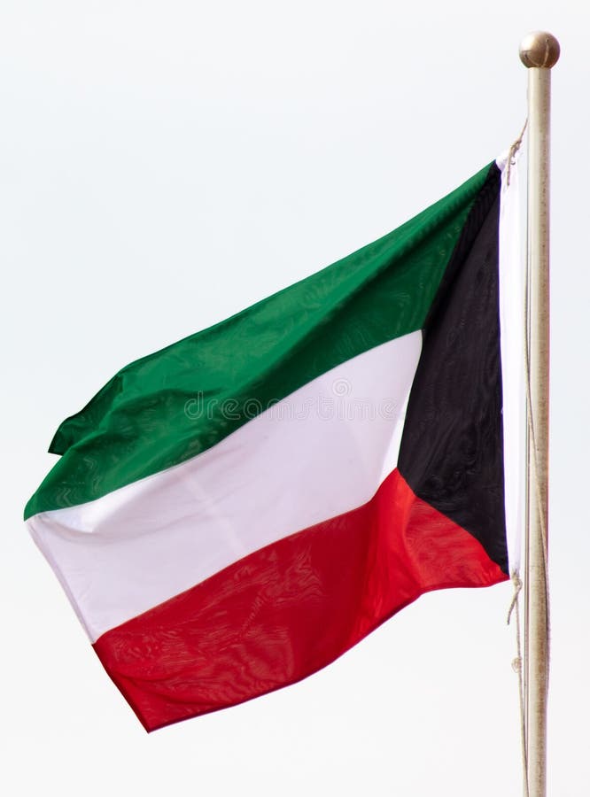 Kuwait Flag Isolated on White Background. Stock Photo - Image of nation ...