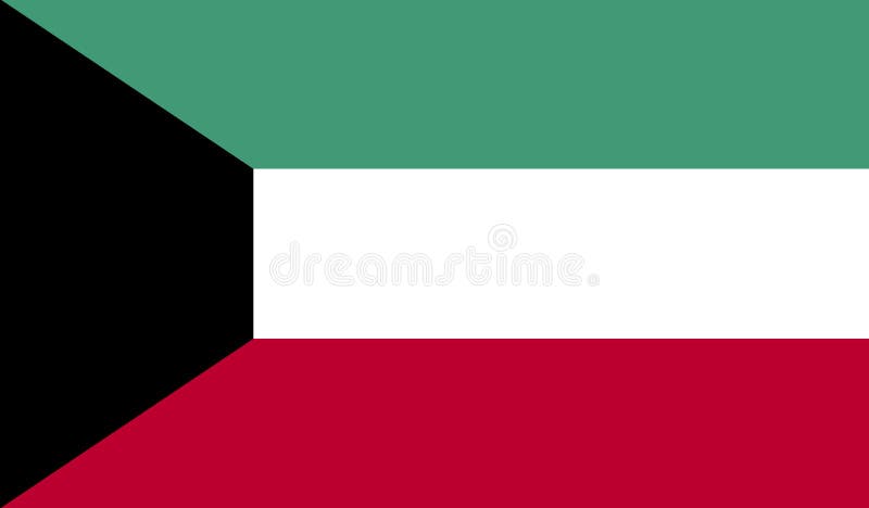 Kuwait Official National Flag and Coat of Arms, Asia Stock Vector ...