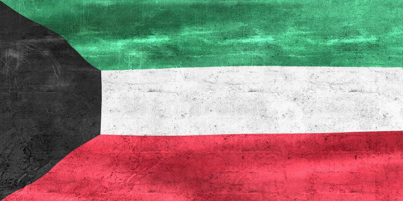 3D-Illustration of a Kuwait Flag - Realistic Waving Fabric Flag Stock ...
