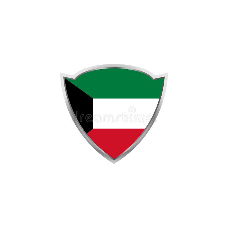 Kuwait Flag Shield Design Vector Stock Vector - Illustration of ...