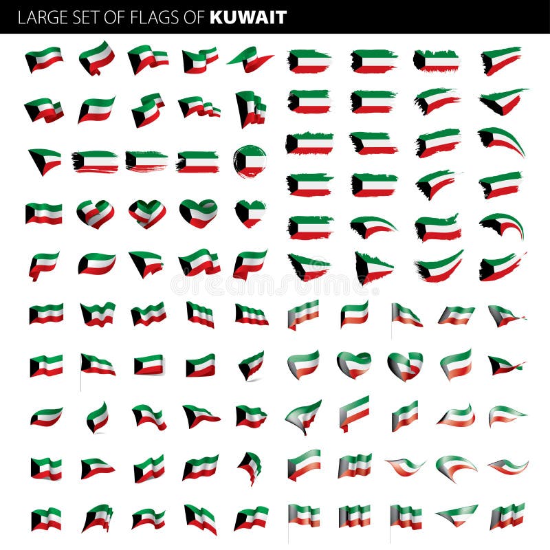 Kuwait Flag, Vector Illustration Stock Vector - Illustration of asia ...