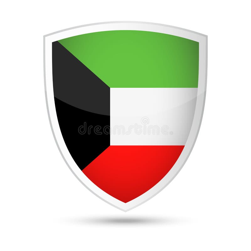 Kuwait Flag Vector Shield Icon Stock Illustration - Illustration of ...