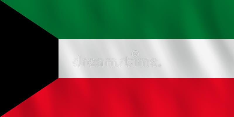 Kuwait Flag with Waving Effect, Official Proportion Stock Vector ...