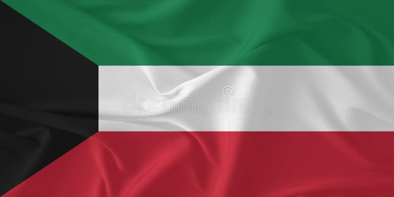 Kuwait Flag Waving in the Wind Stock Illustration - Illustration of ...