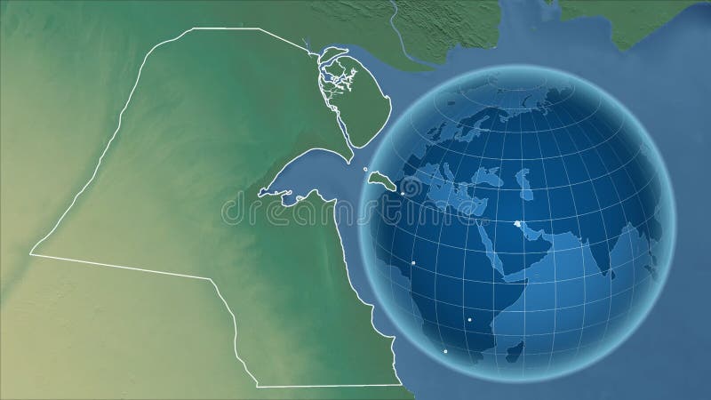 Kuwait and Globe. Relief stock footage. Video of kuwait - 247314322