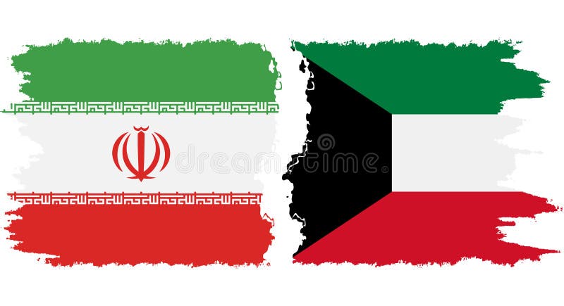 Kuwait and Iran Grunge Flags Connection Vector Stock Vector ...