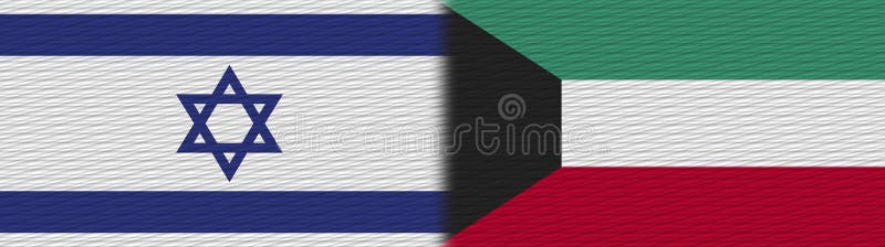 Kuwait and Israel Fabric Texture Flag Stock Illustration - Illustration ...
