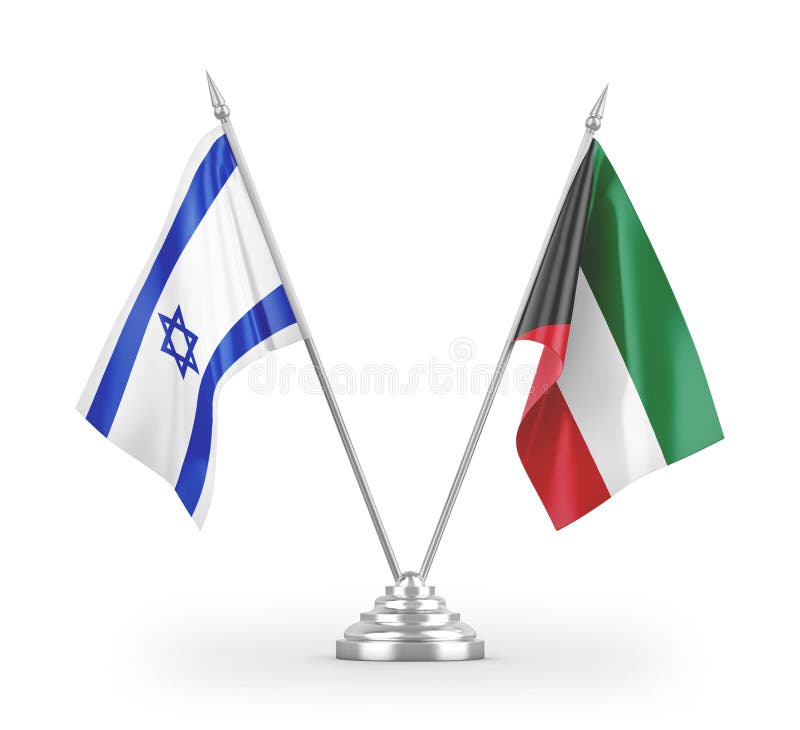 Kuwait and Israel Flags Together Paper Texture Illustration Stock ...
