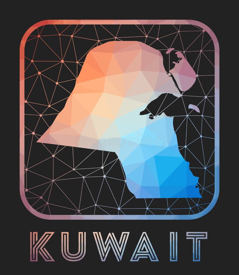 Kuwait map design. stock vector. Illustration of polygon - 177088448