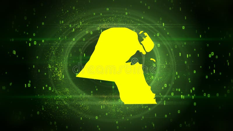 Kuwait tech map. stock vector. Illustration of background - 183166585