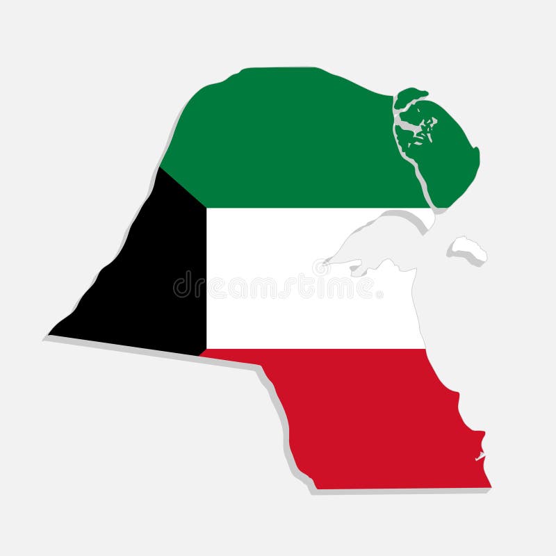 Kuwait flag map stock vector. Illustration of cartography - 278656954