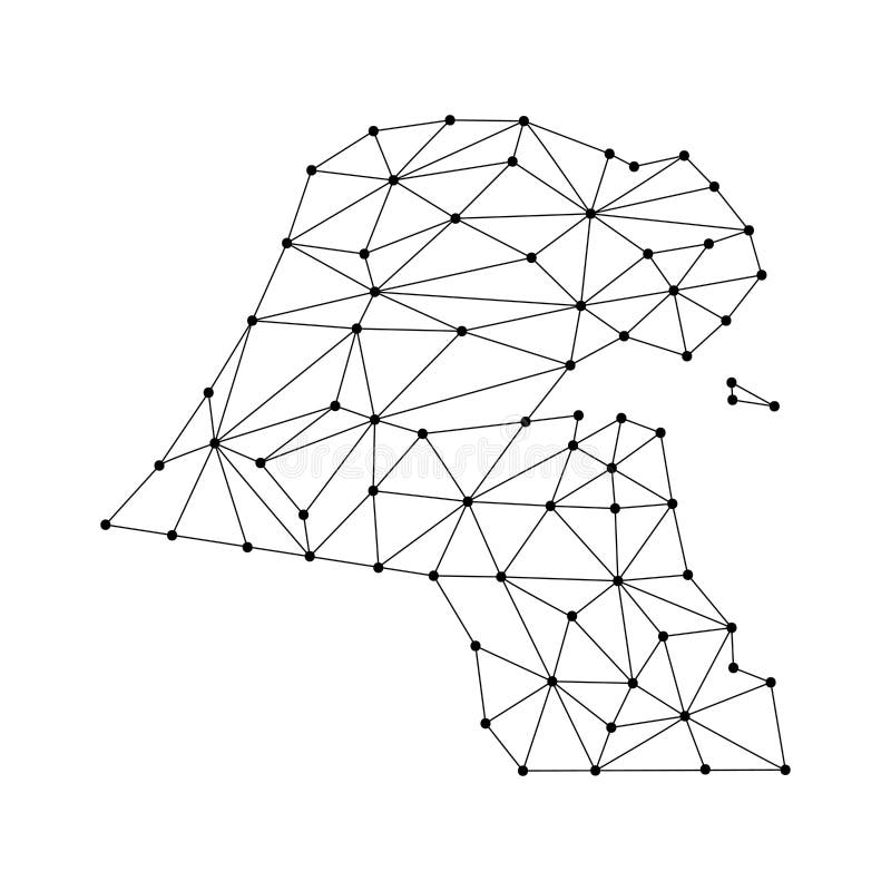 Kuwait network map. stock vector. Illustration of connection - 92820634