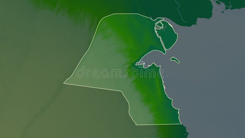 Kuwait Map - Solid. Regions. Physical. Labels Stock Footage - Video of ...